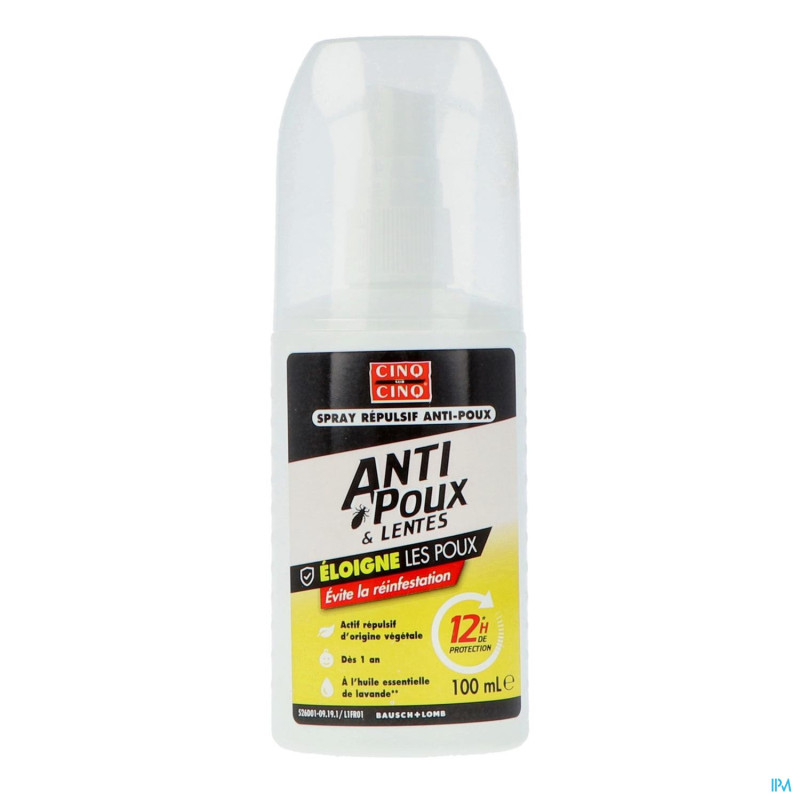 Cinq sur Cinq – Spray répulsif anti-poux, 100 ml