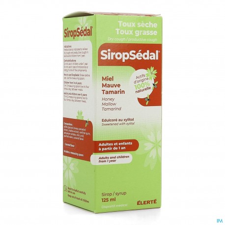 Siropsédal – Sirop toux sèche et toux grasse, 125ml
