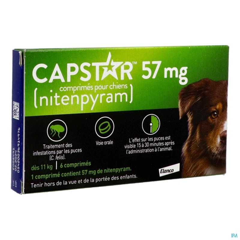 Capstar 57mg Insecticide Chien Comprime 6