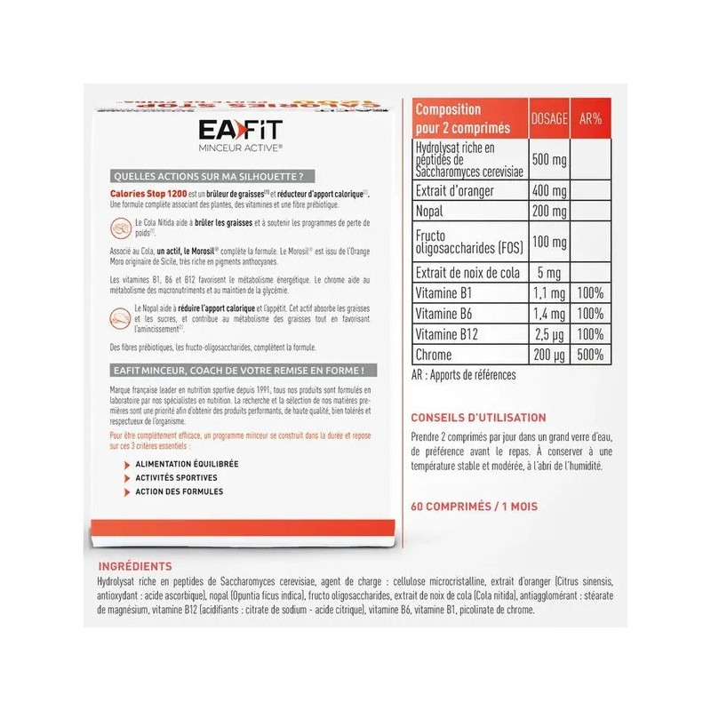 Eafit – Calories STOP 1200 Perte de Poids x60 Comprimés
