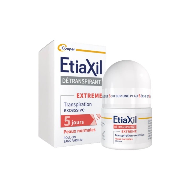ETIAXIL – Détranspirant extrême peaux normales aisselles roll-on, 2 x 15 ml
