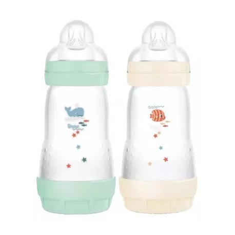 MAM 2 Biberons Easy Start 260 ml 2 Mois Et+ Débit 2