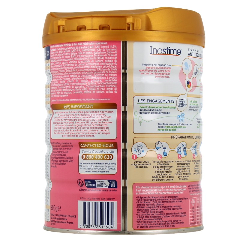 Inostime – AR 1 lait infantile 1er âge, 800 g