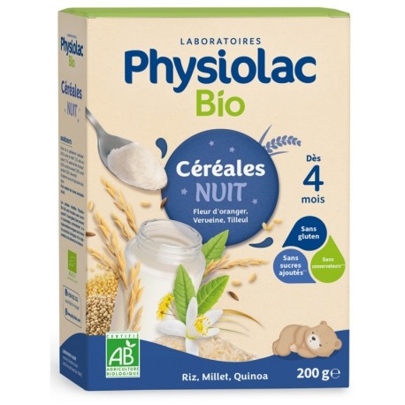 Physiolac Bio Céréales Nuit Dès 4 Mois 200g