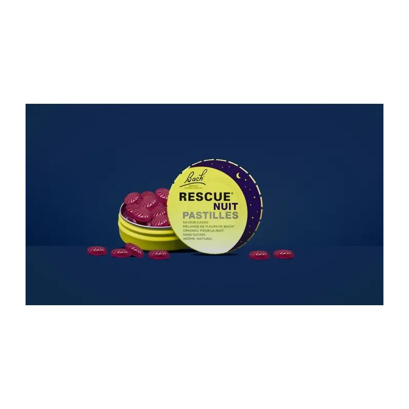 Rescue – Nuit Pastilles Cassis Sans Sucres, 50 g