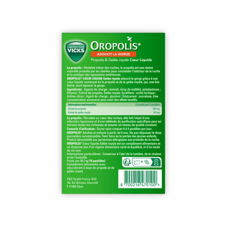 VICKS - Oropolis Pastilles Adoucissantes Gelée Royale, 24 PASTILLES