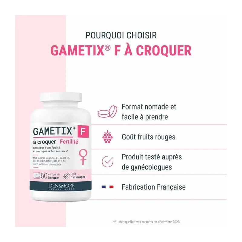 Densmore – Gametix F Fertilité Femmes à croquer, 60 comprimés